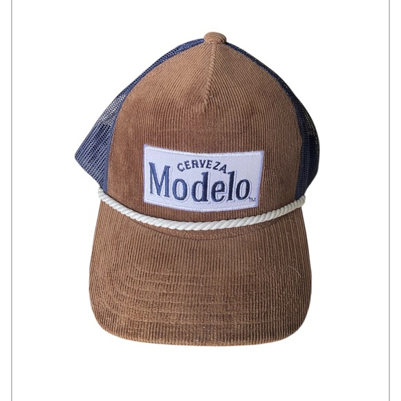 cerveza | Accessories | Cerveza Modelo Trucker Hat Brown Corduroy Mesh ...